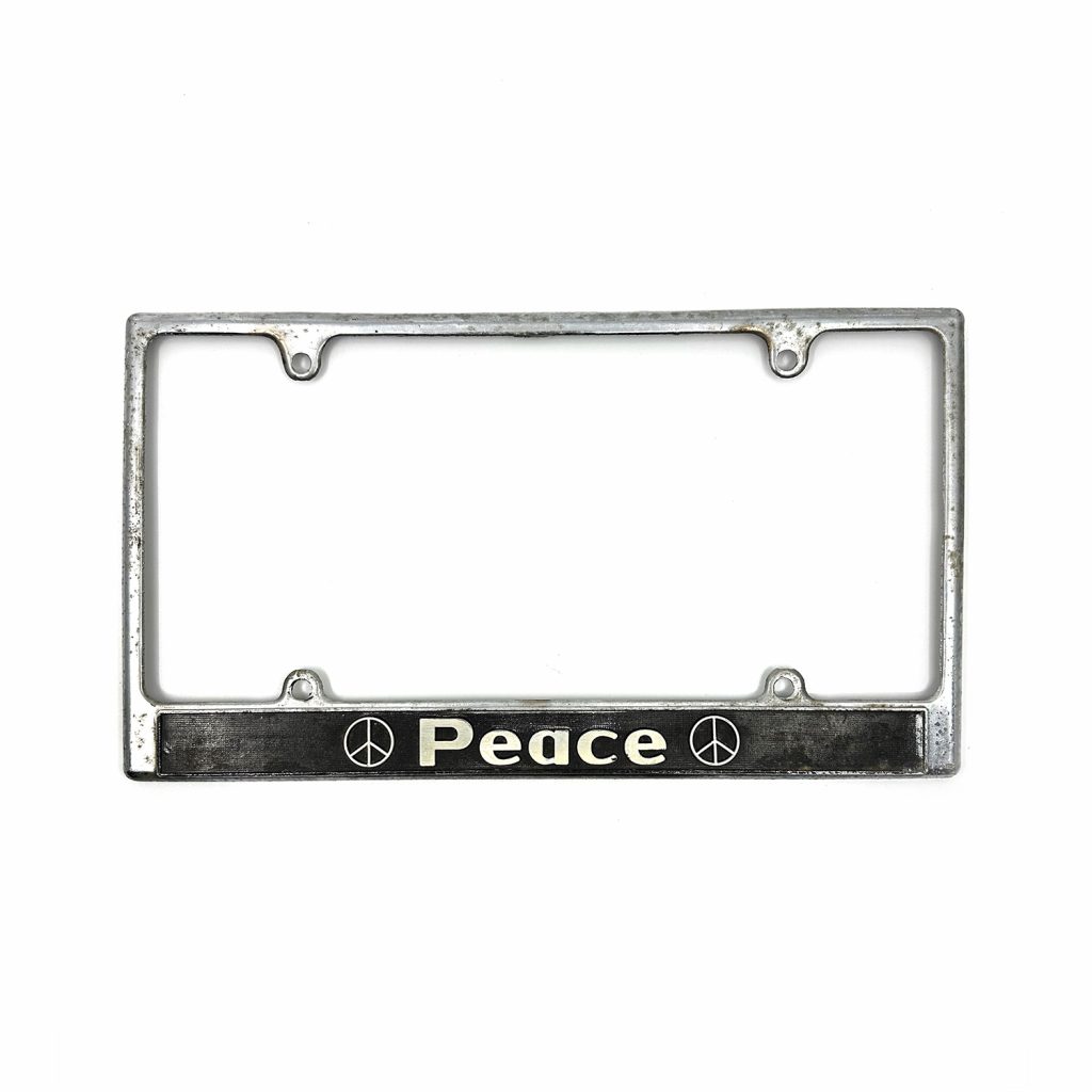 Peace License Plate Holder (c. 1970s) - WeedSport • CBD Sports Recovery ...